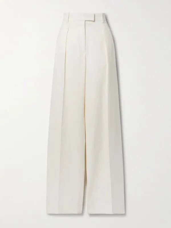THE ROW Antone Pleated Wide-leg Linen Pants
