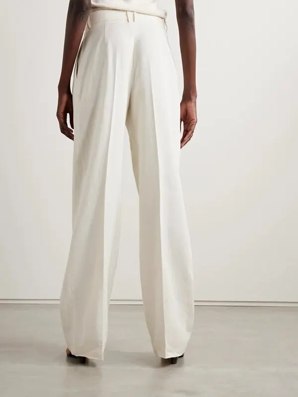 THE ROW Antone Pleated Wide-leg Linen Pants