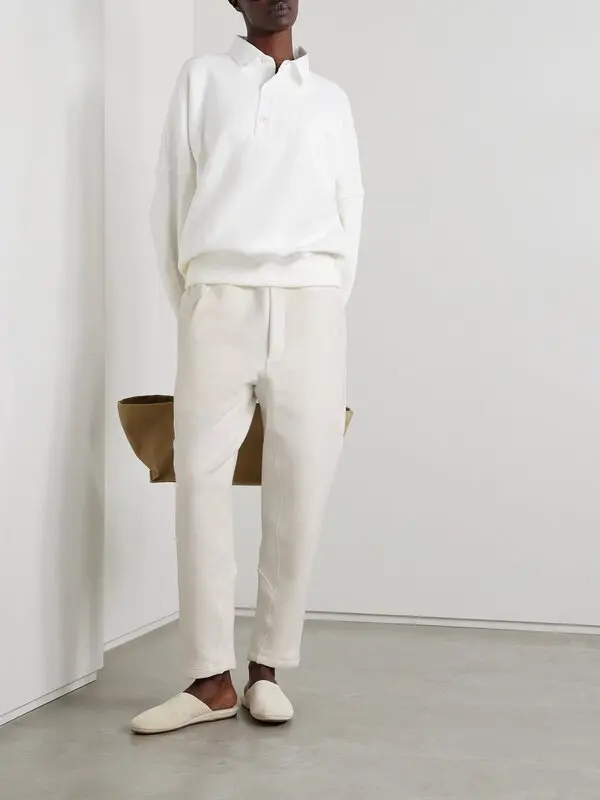 THE ROW Koa Brushed Stretch-cotton Sweatpants