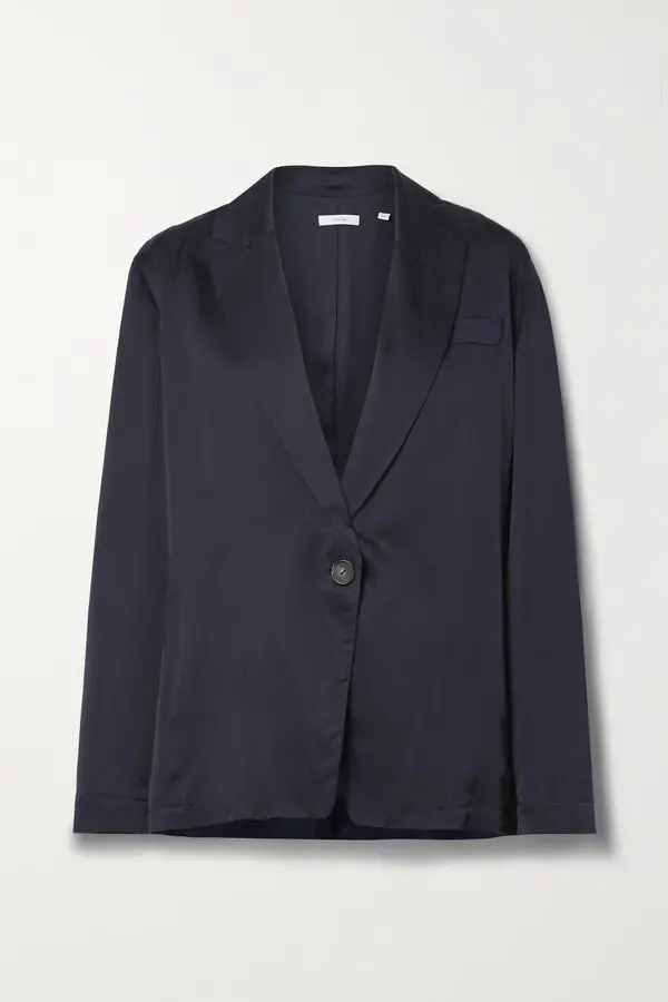 Vince Silk And Cotton-blend Habotai Blazer
