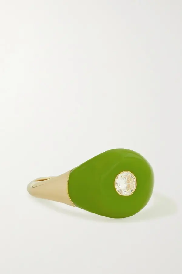 CHARMS COMPANY Les Bonbons 14-karat Enamel And Quartz Ring - Gold