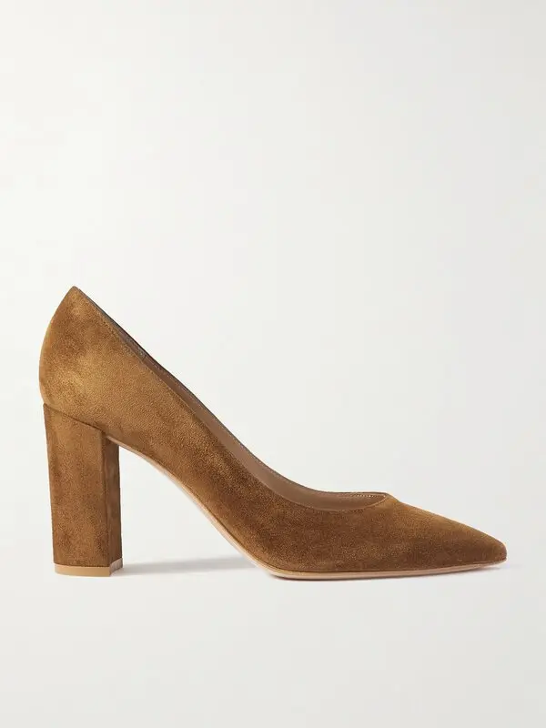 GIANVITO ROSSI Piper 85 Suede Pumps - Brown