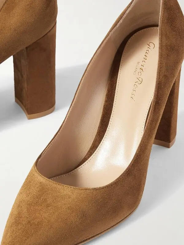 GIANVITO ROSSI Piper 85 Suede Pumps - Brown