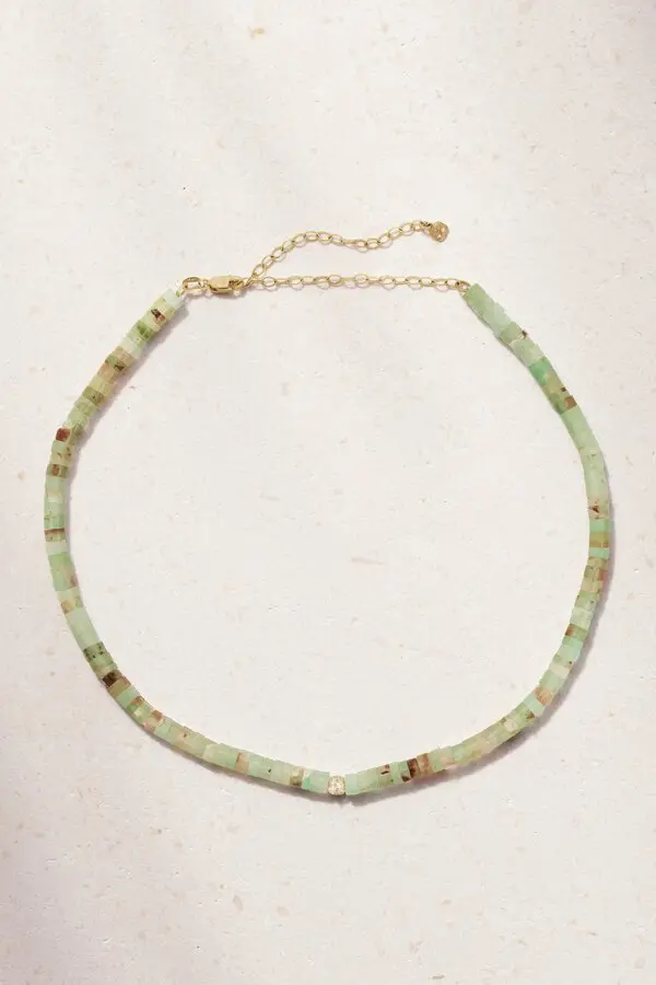 SYDNEY EVAN 14-karat Aquaprase And Diamond Choker - Gold