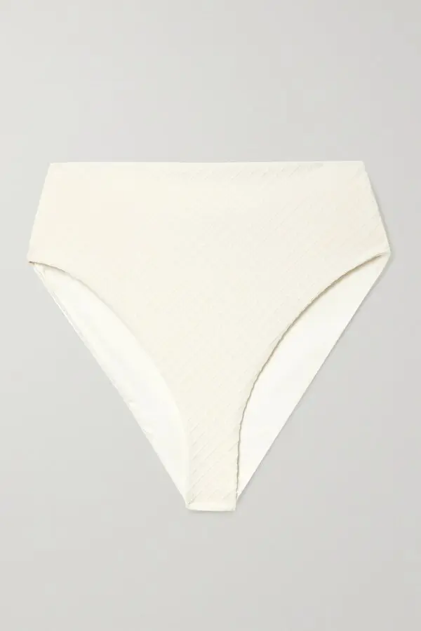 Mara Hoffman Net Sustain Imina Recycled Stretch-jacquard Bikini Briefs - Off-white