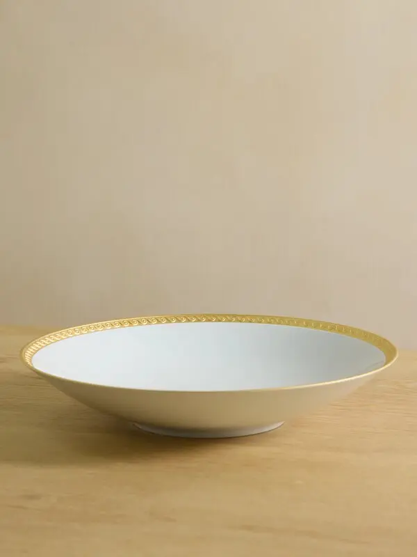 L'Objet Neptune Gold-plated Porcelain Bowl - White