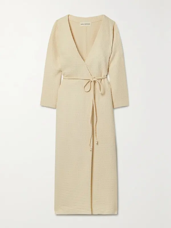 Mara Hoffman Tiffany Textured Organic Cotton-blend Wrap Dress
