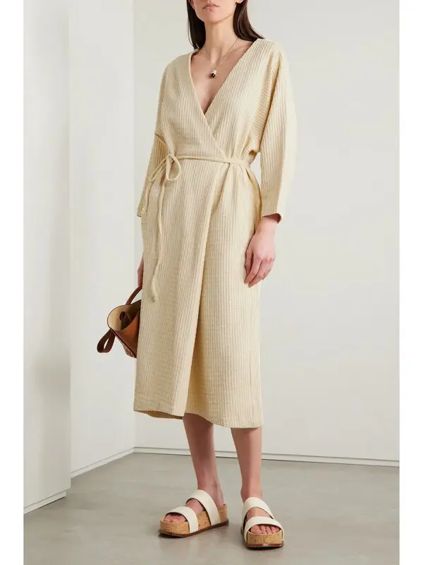 Mara Hoffman Tiffany Textured Organic Cotton-blend Wrap Dress