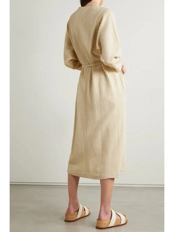 Mara Hoffman Tiffany Textured Organic Cotton-blend Wrap Dress