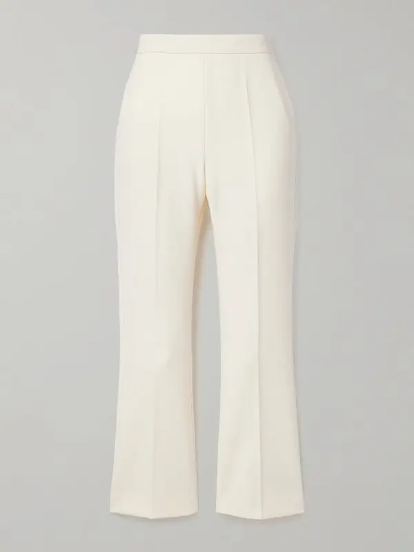 Max Mara Parata Cropped Tapered Cady Pants - Off-white
