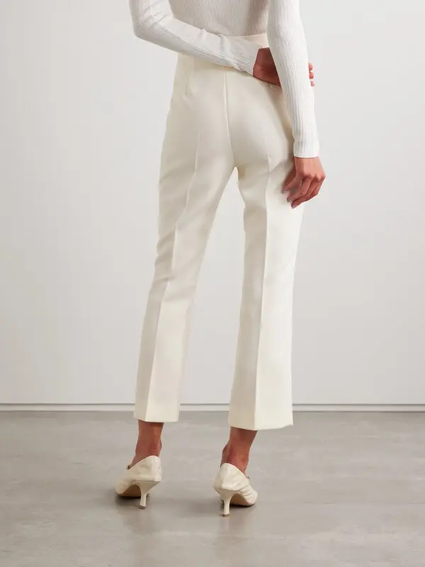 Max Mara Parata Cropped Tapered Cady Pants - Off-white