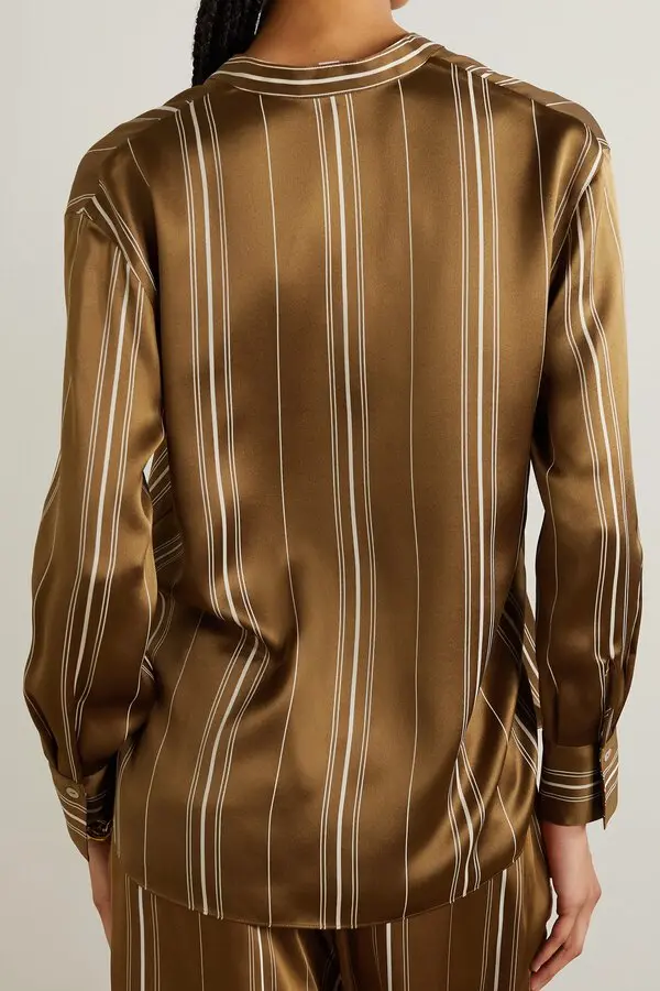 Vince Striped Silk-satin Shirt