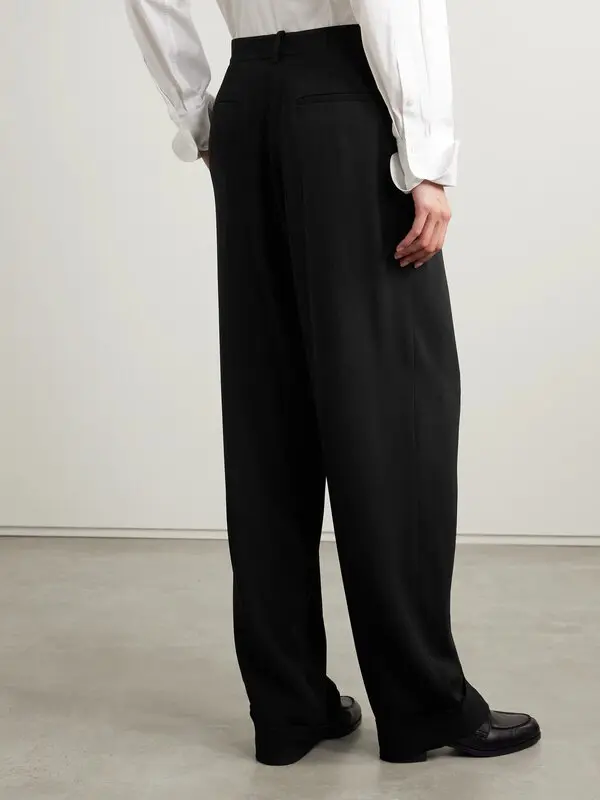 THE ROW Tor Pleated Cady Wide-leg Pants