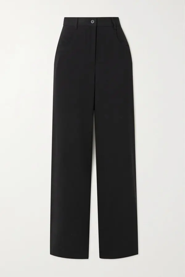 Matteau Net Sustain Wool-blend Crepe Straight-leg Trousers