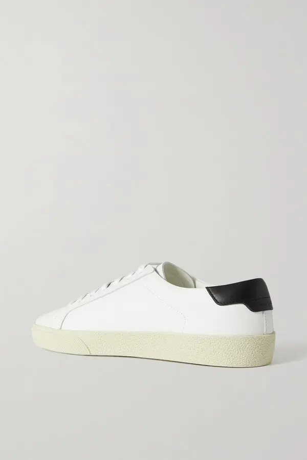 Saint Laurent Court Classic Sl/06 Logo-embroidered Leather Sneakers - White