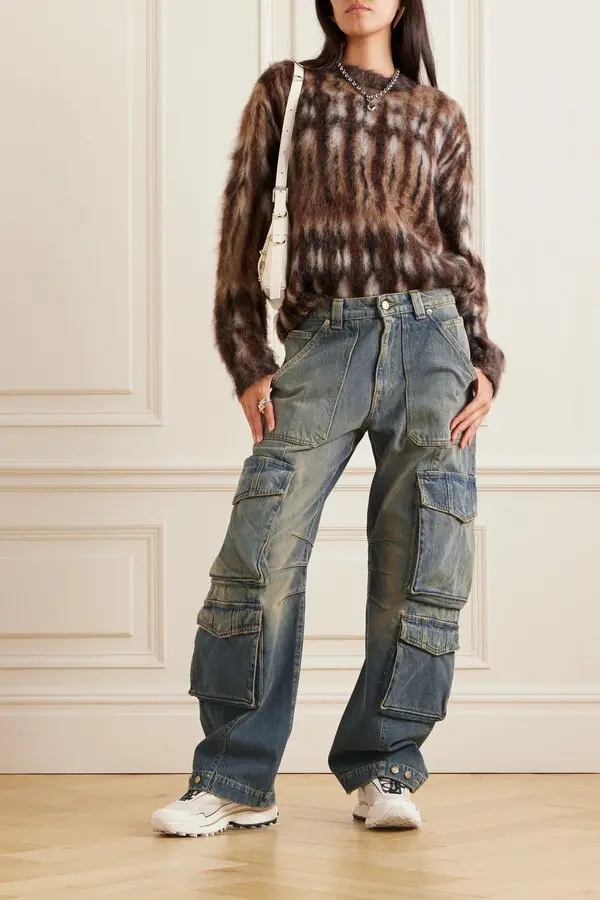 GOLDEN GOOSE Distressed Wide-leg Cargo Jeans