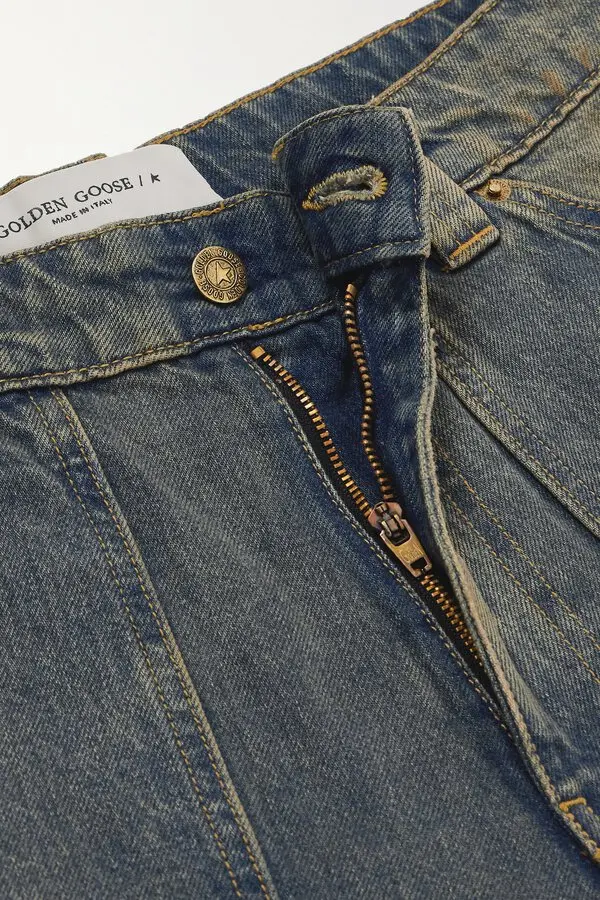 GOLDEN GOOSE Distressed Wide-leg Cargo Jeans
