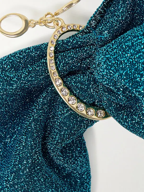Oseree Lumière O Chain Embellished Metallic Bikini