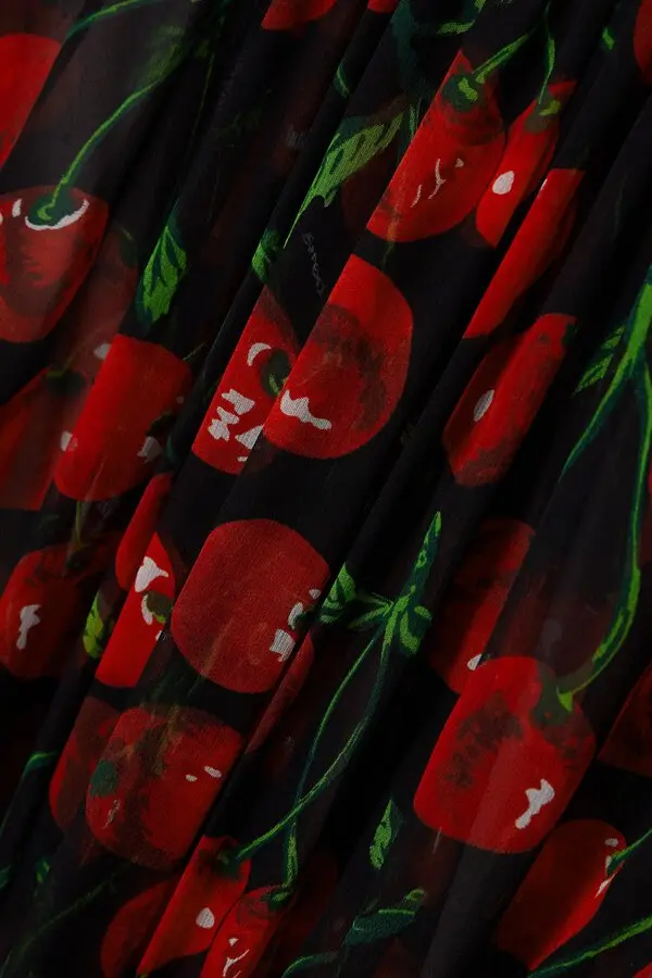Dolce & Gabbana Printed Pleated Silk-chiffon Mini Dress