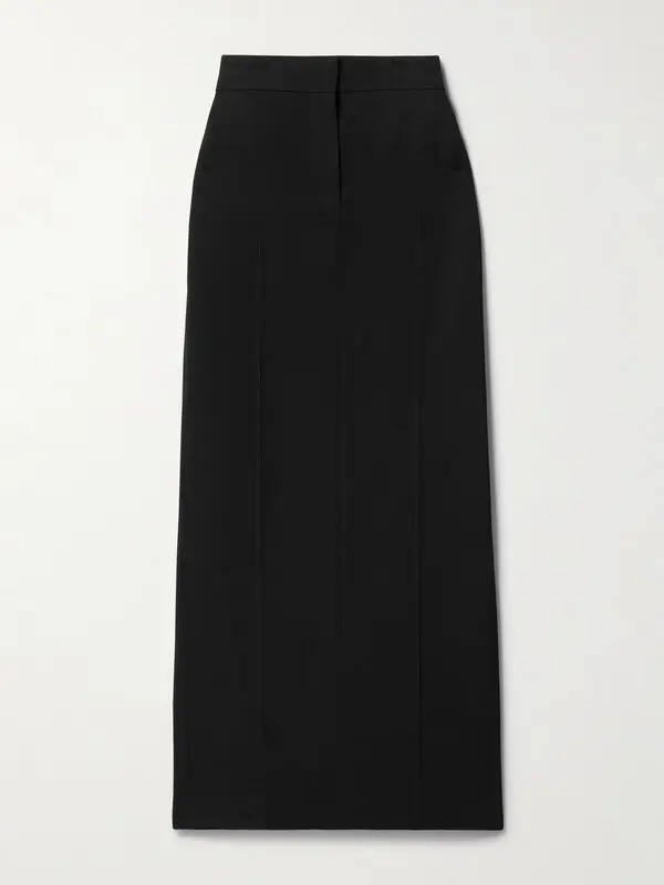 THE ROW Trevy Grain De Poudre Wool Maxi Skirt