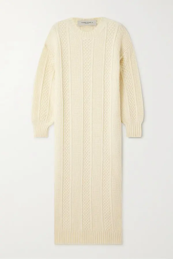 GOLDEN GOOSE Knitted Wool Maxi Dress