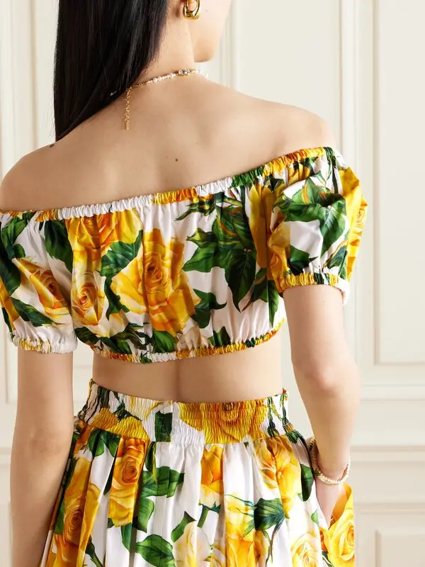 Dolce & Gabbana Off-the-shoulder Floral-print Top