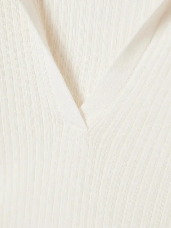 Max Mara Urlo Ribbed Silk And Cashmere-blend Sweater - White