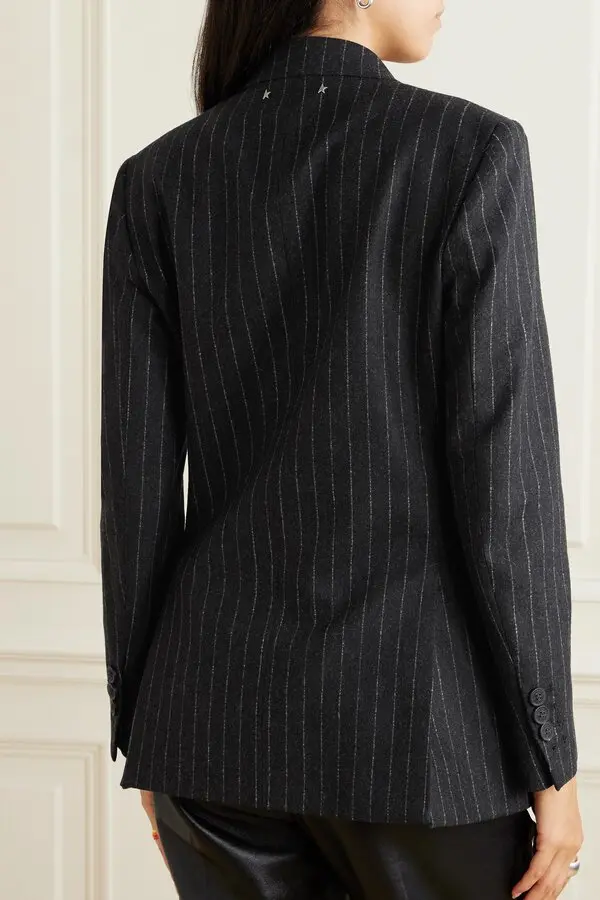 GOLDEN GOOSE Pinstriped Wool-blend Flannel Blazer