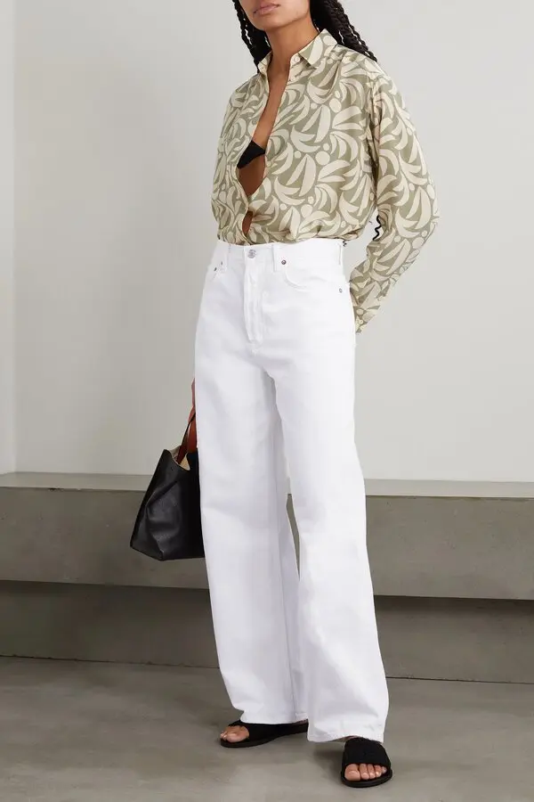 AGOLDE Net Sustain Low Slung Baggy Boyfriend Jeans - White