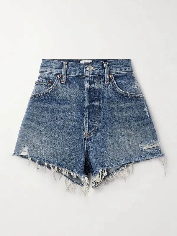 AGOLDE Parker Vintage Cutoff Organic Denim Shorts - Blue