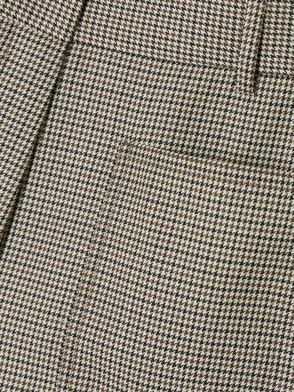 NILI LOTAN Christophe Houndstooth Wool Flared Pants