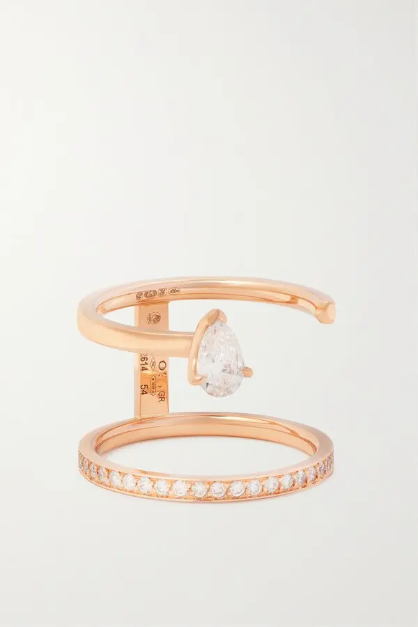 REPOSSI Serti Sur Vide 18-karat Rose Diamond Ring - Gold