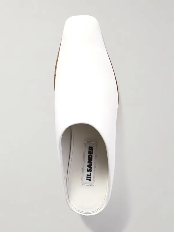 JIL SANDER Leather Wedge Mules