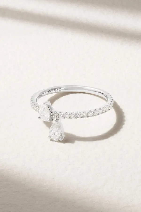 ANITA KO Princess 18-karat White Diamond Ring - Gold