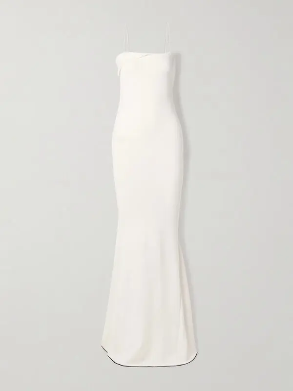 Jacquemus Aro Draped Jersey Maxi Dress - White