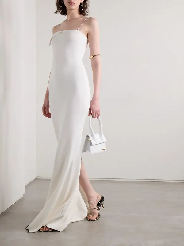 Jacquemus Aro Draped Jersey Maxi Dress - White