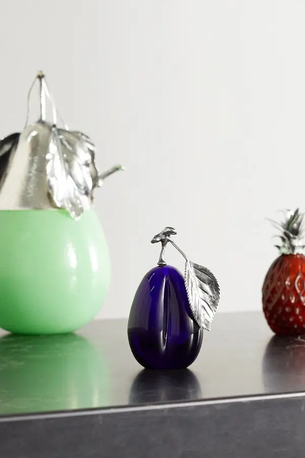 Buccellati Plum Sterling And Glass Table Marker