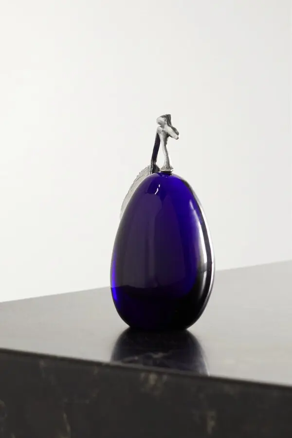Buccellati Plum Sterling And Glass Table Marker
