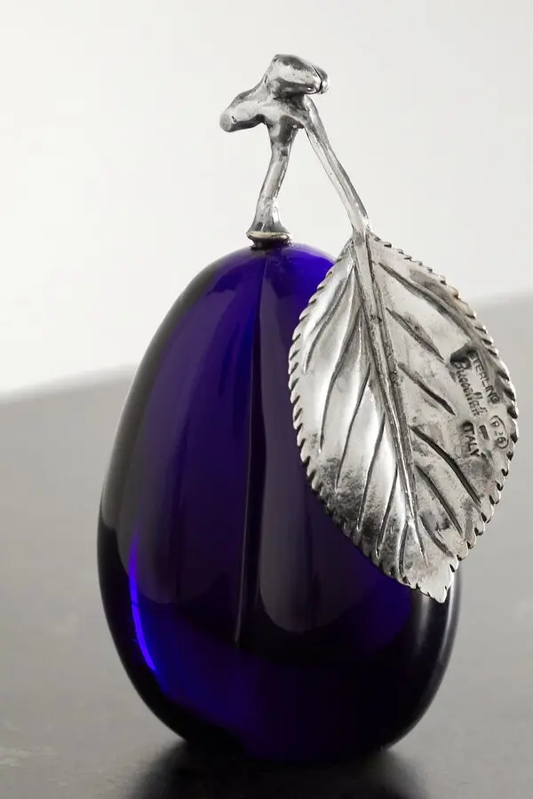 Buccellati Plum Sterling And Glass Table Marker