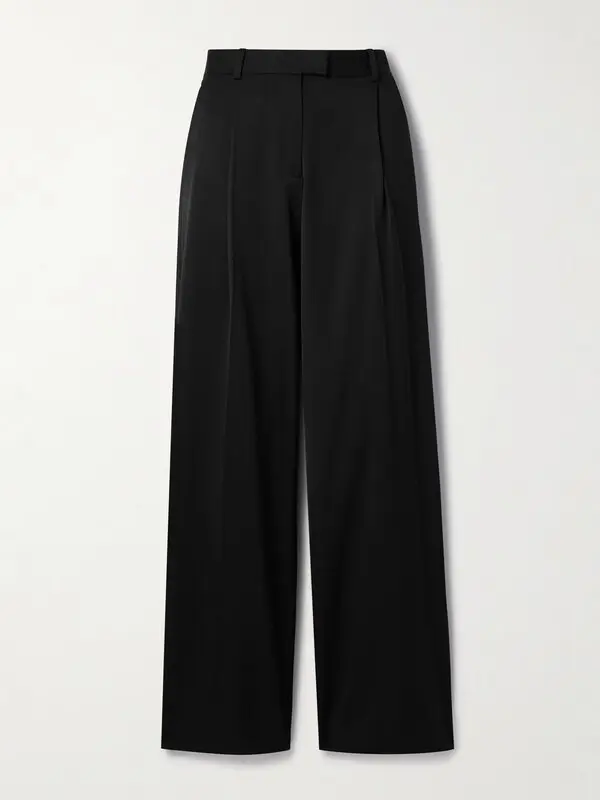 Another Tomorrow Wool-blend Wide-leg Trousers