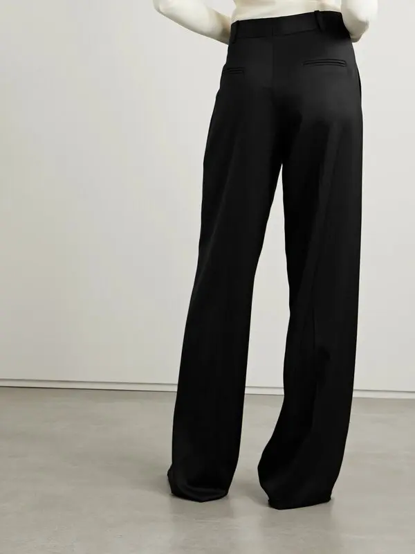 Another Tomorrow Wool-blend Wide-leg Trousers