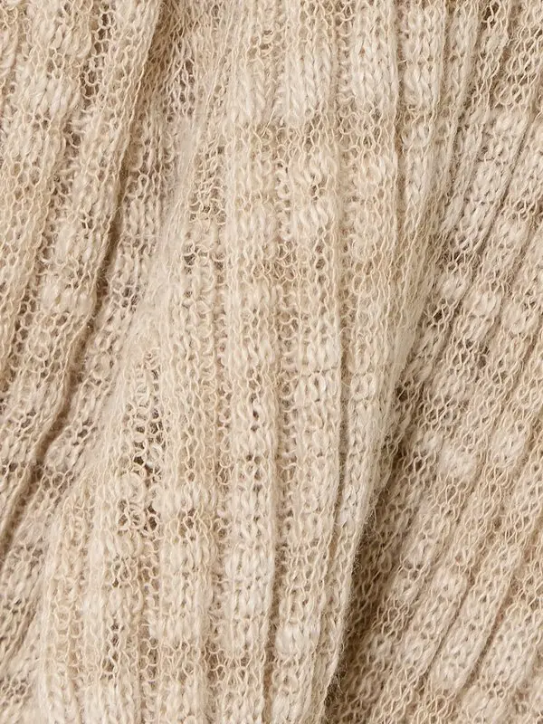 Acne Studios Ribbed Linen-blend Turtleneck Top