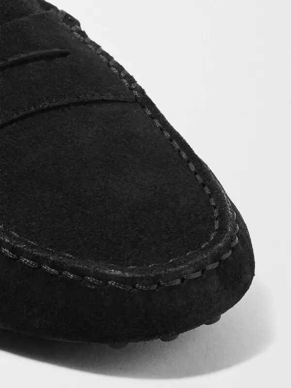 TOD'S Gommino Suede Loafers - Black