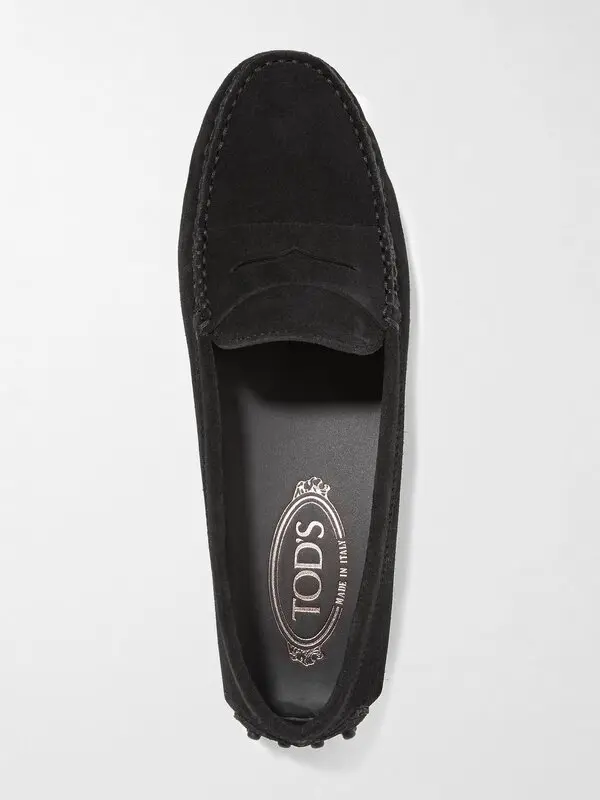 TOD'S Gommino Suede Loafers - Black