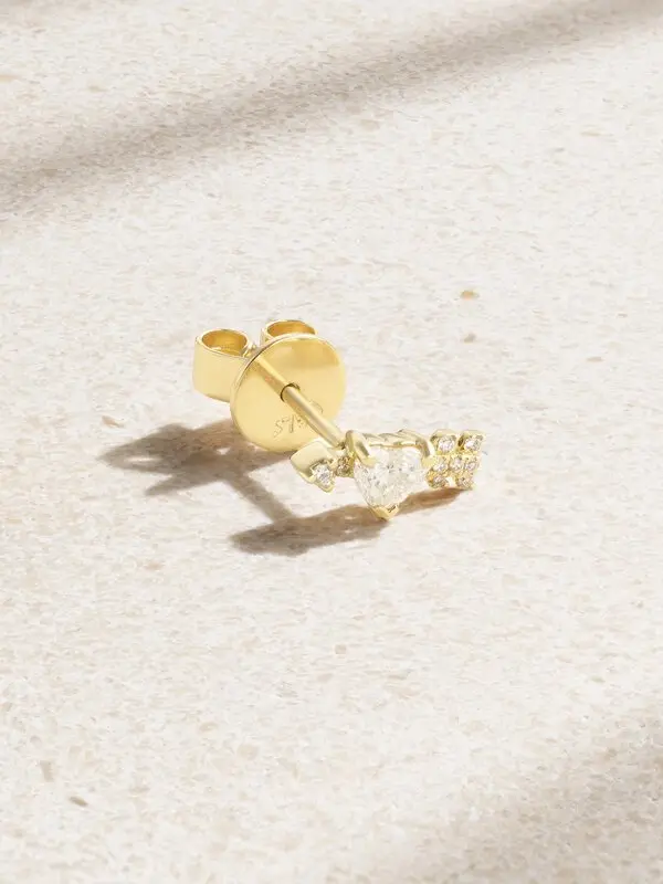 ANITA KO Cupid's Arrow 18-karat Diamond Single Earring - Gold