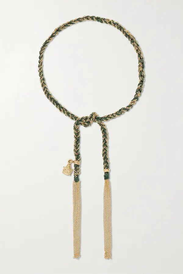 Carolina Bucci Lucky Fortune + Ladybug 18-karat And Silk Bracelet - Gold