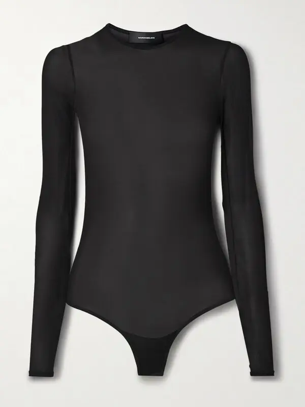 Wardrobe.NYC Stretch-jersey Thong Bodysuit - Black