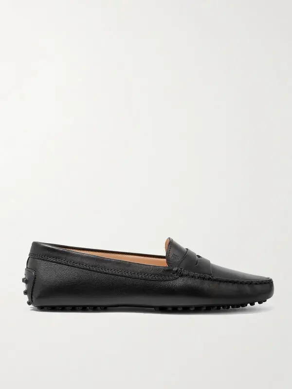 TOD'S Gommino Leather Loafers - Black