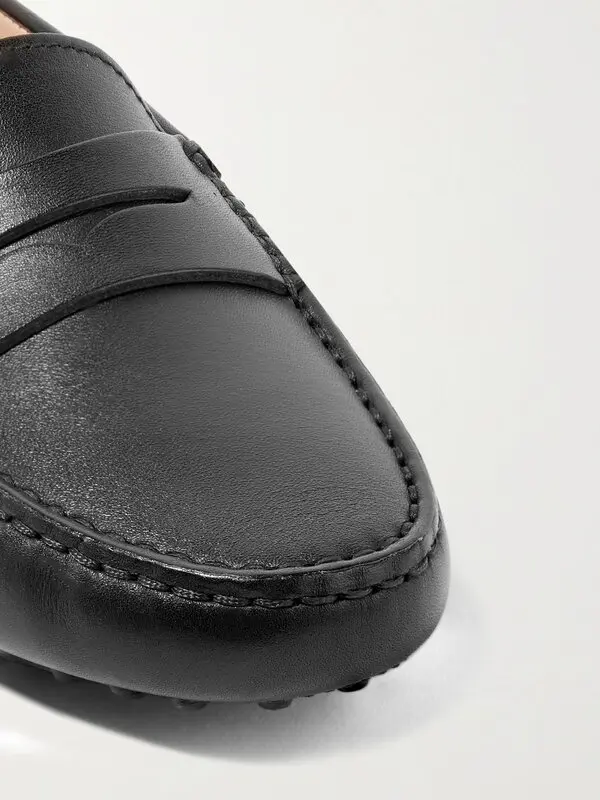 TOD'S Gommino Leather Loafers - Black