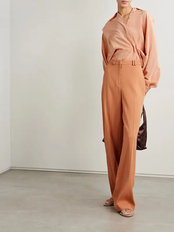 Another Tomorrow Crepe Wide-leg Pants